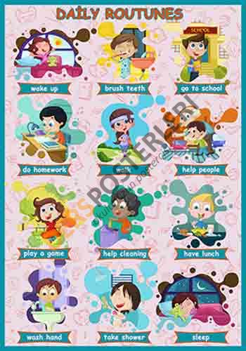 Daily Routines School Poster - 299,00 TL